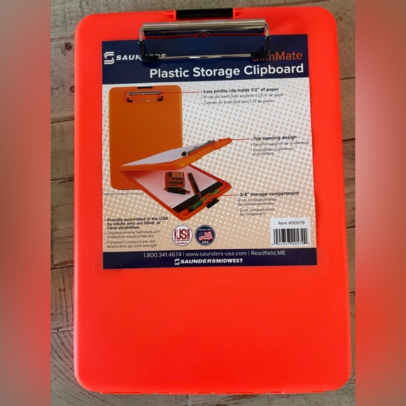 Saunders | Office | 65 New Bright Orange Plastic Storage Clipboard ...
